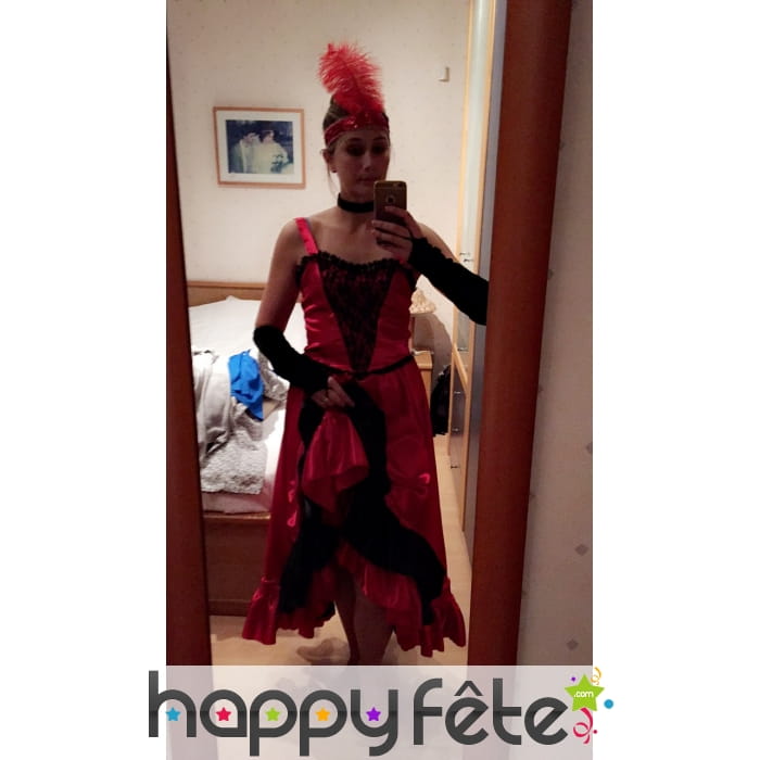 Déguisement robe rouge moulin rouge