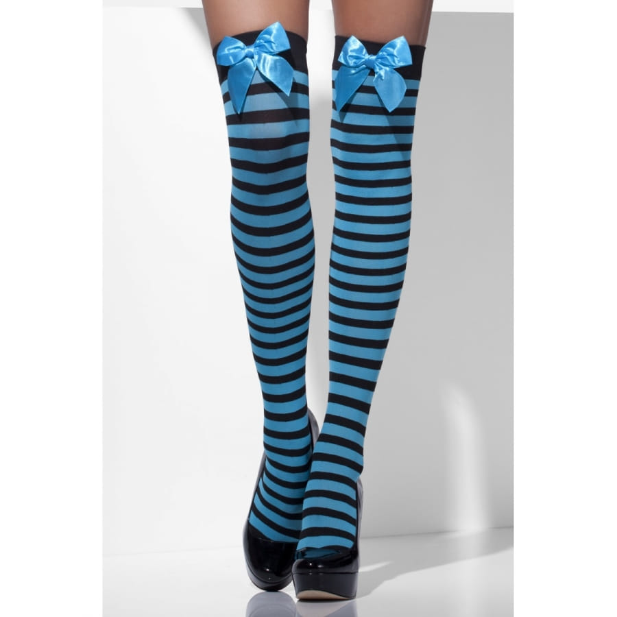 Bas bleu noir lignés