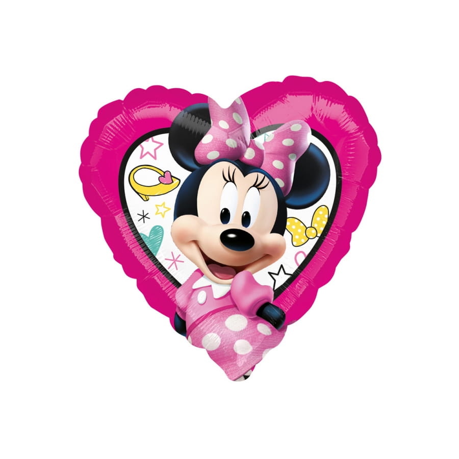 Ballon Minnie Mouse en forme de coeur de 43 cm