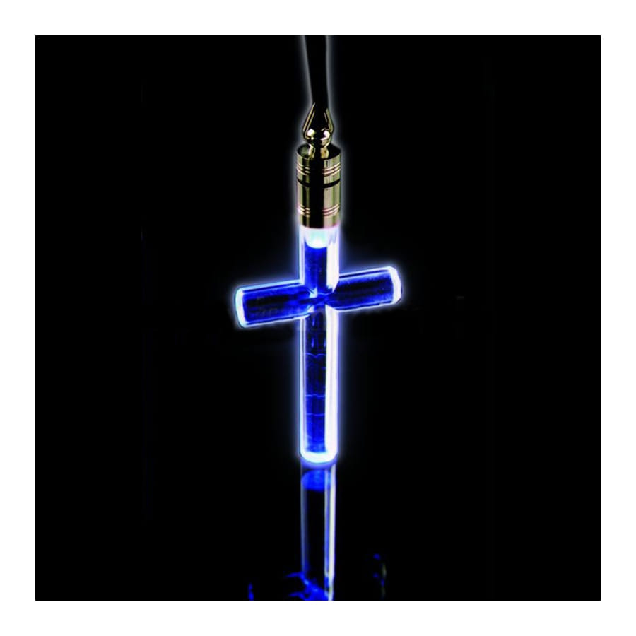 Collier avec croix lumineuse