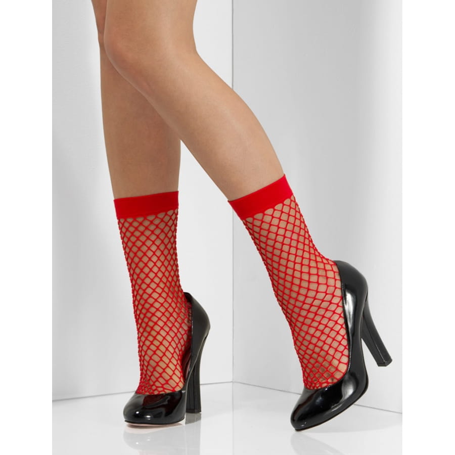 Chaussettes résille rouge