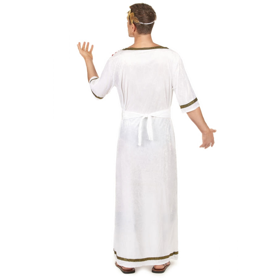 Déguisement blanc de Jules César avec toge rouge