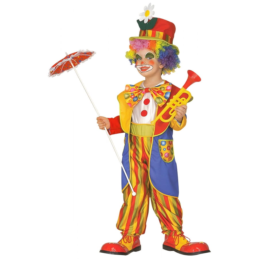 Déguisement de clown jaune et rouge pour enfant