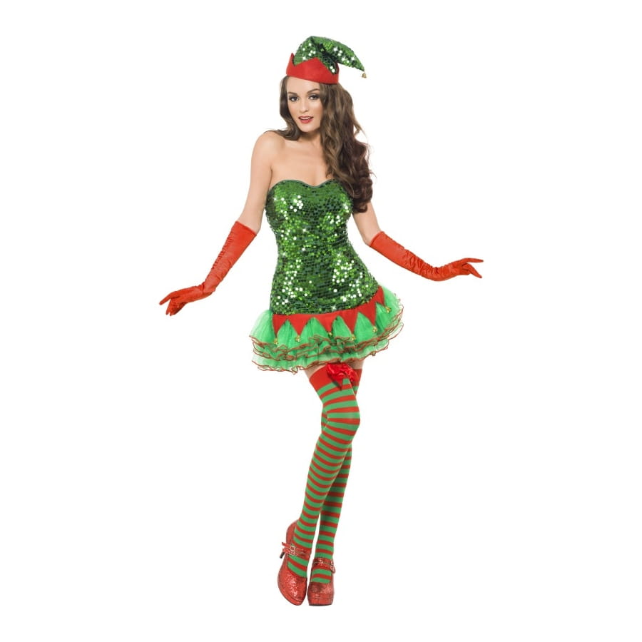 Deguisement d'elf à paillette pour femme