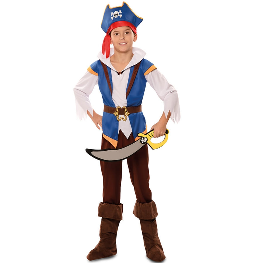 Déguisement de pirate blanc et bleu pour enfant