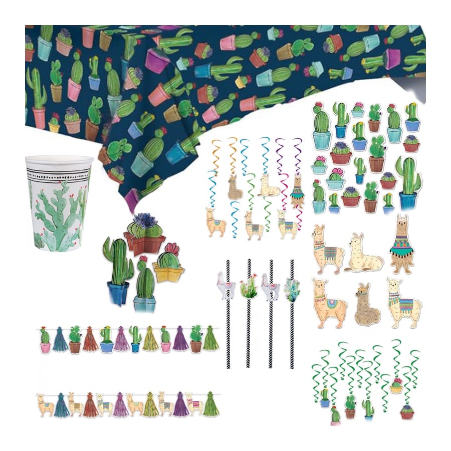 Décoration de table lama et cactus