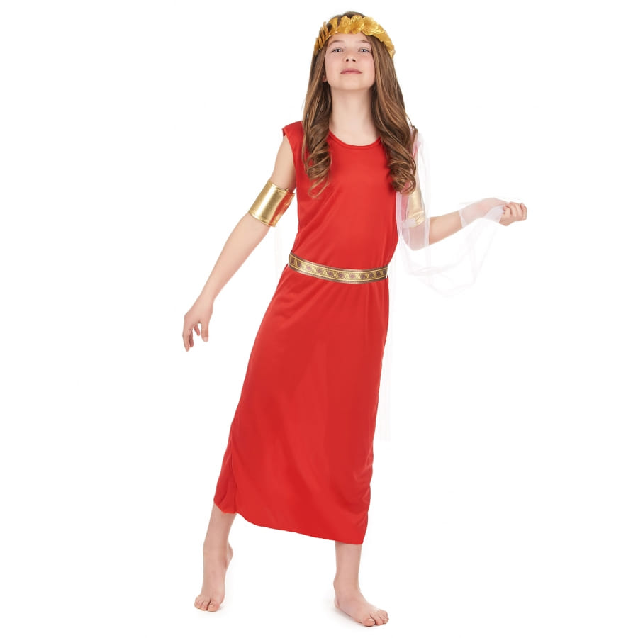 Déguisement rouge de petite romaine