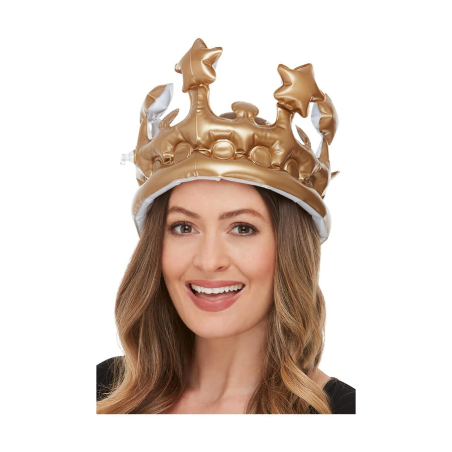 Grande couronne gonflable dorée