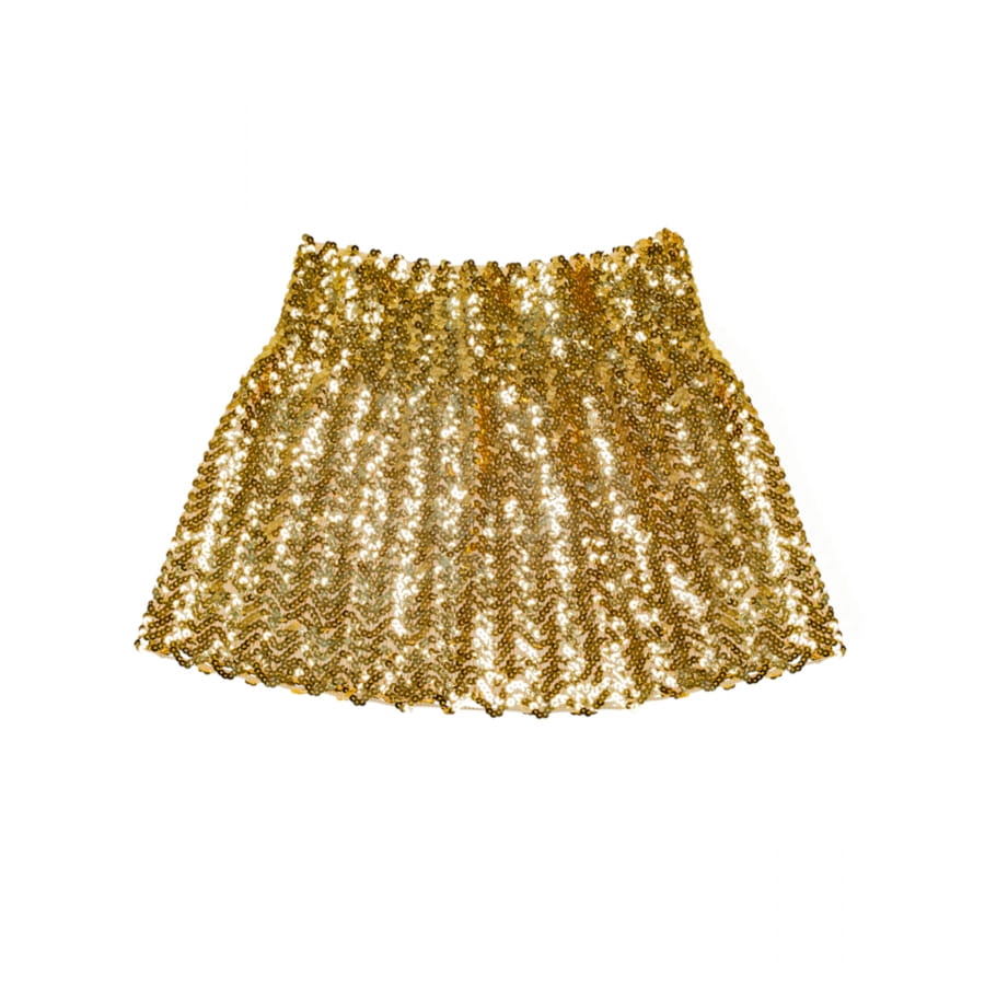 Jupe disco dorée à sequins