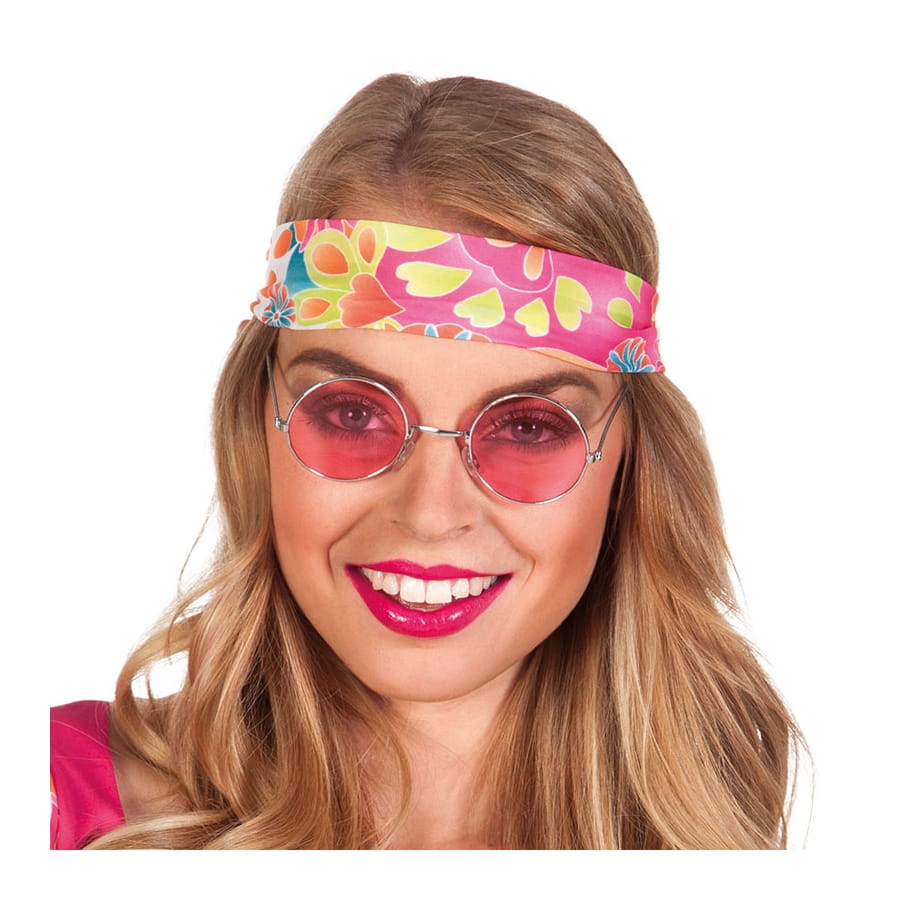 Lunettes rondes rose style hippie