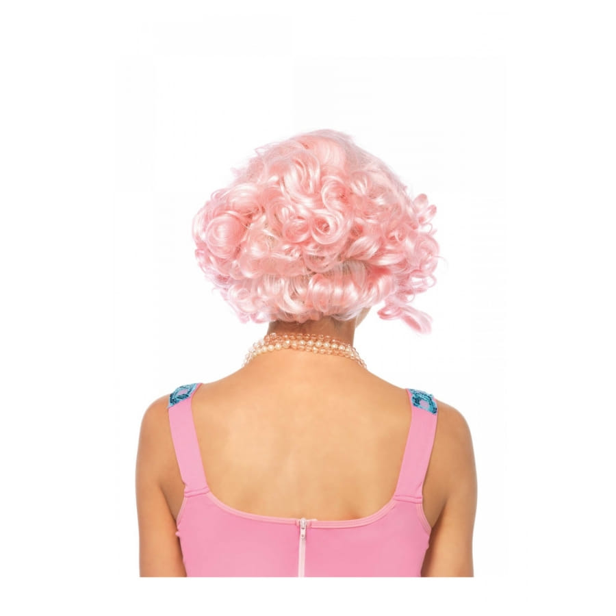 Perruque courte Charleston rose ondulée, luxe