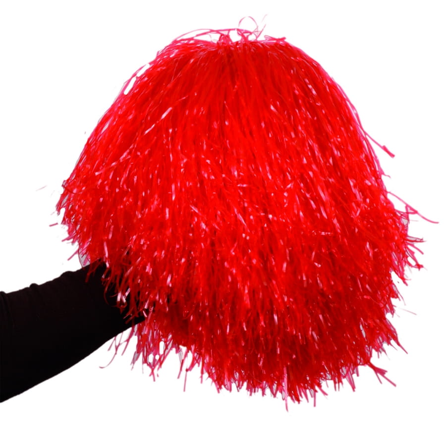 Pom-pom rouge raphia nylon