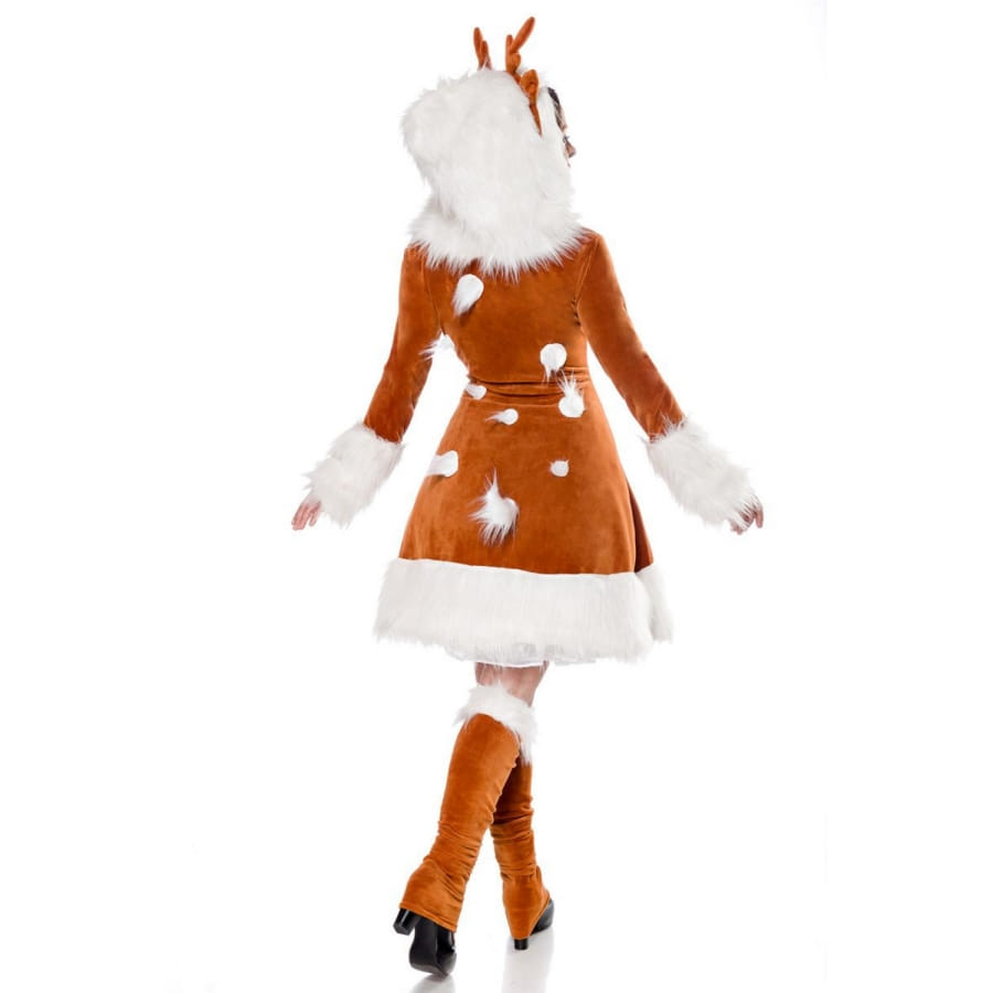 Robe de renne du père Noël, oreilles et bois, luxe