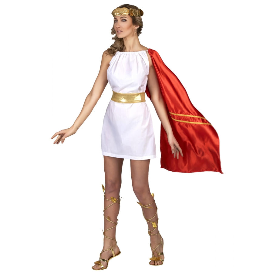 Robe de romaine blanche étole rouge