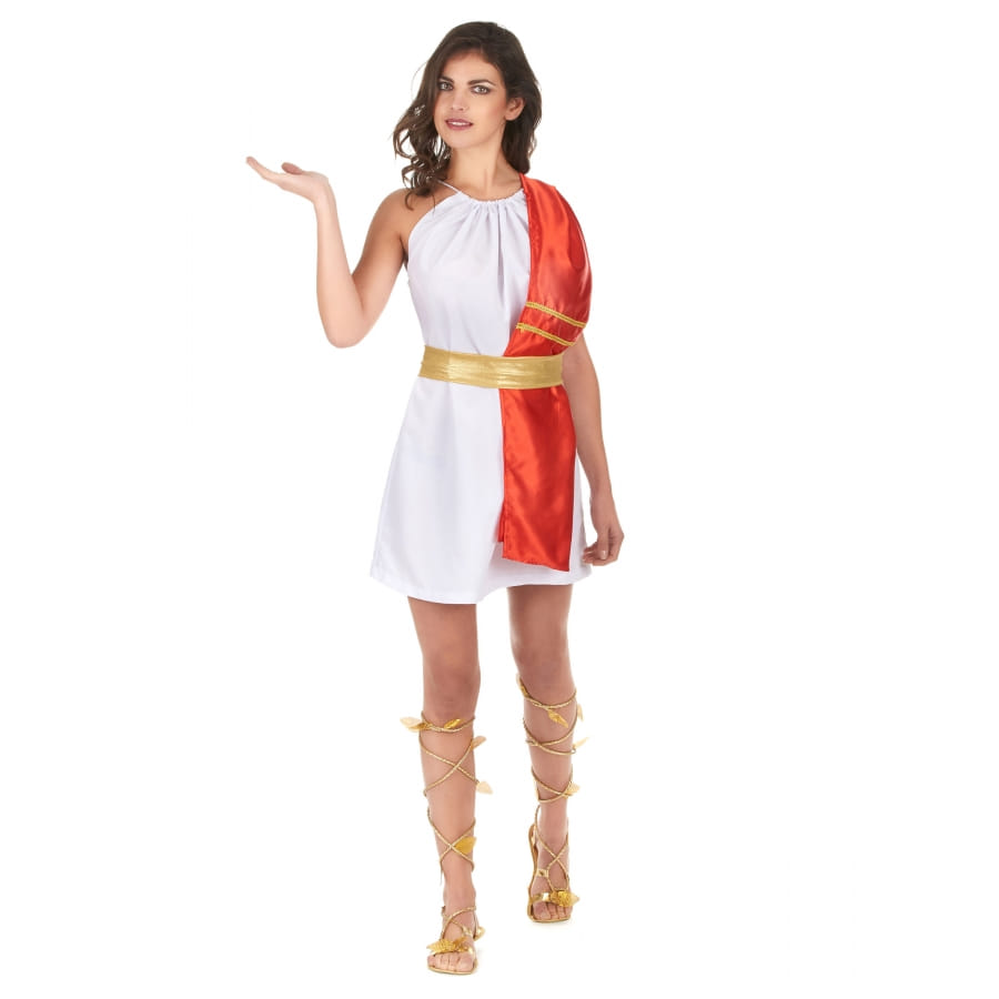 Robe de romaine blanche étole rouge
