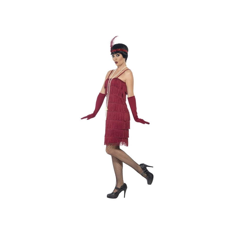 Robe rouge années 20 à franges, flappers