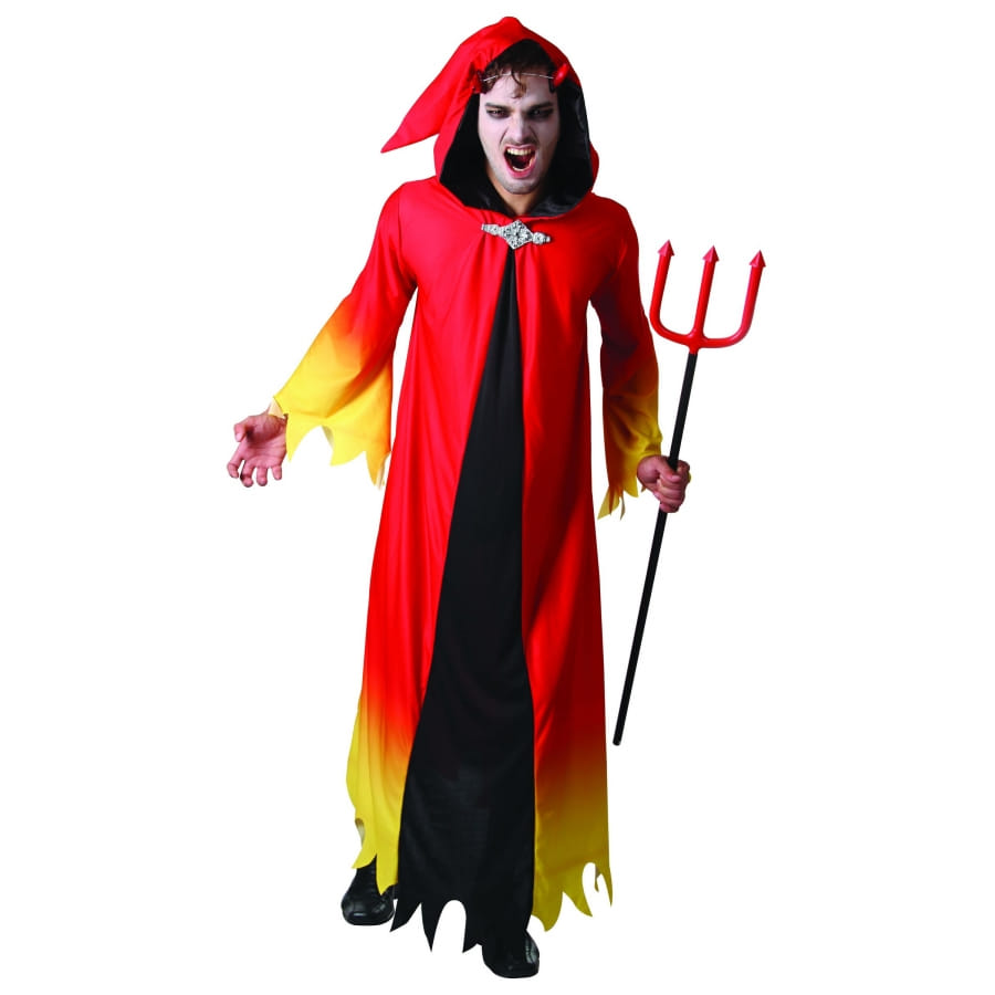 Tenue de diable rouge et jaune dégradé pour homme